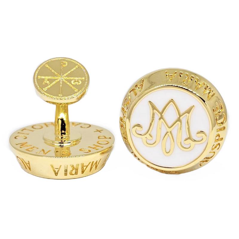 Premium Auspice Maria 14K Gold Plated Cufflinks - Catholic Marian Gift ...