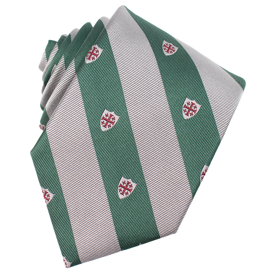 Premium Jerusalem Cross Regimental Silk Necktie: Catholic Tie - Woven ...